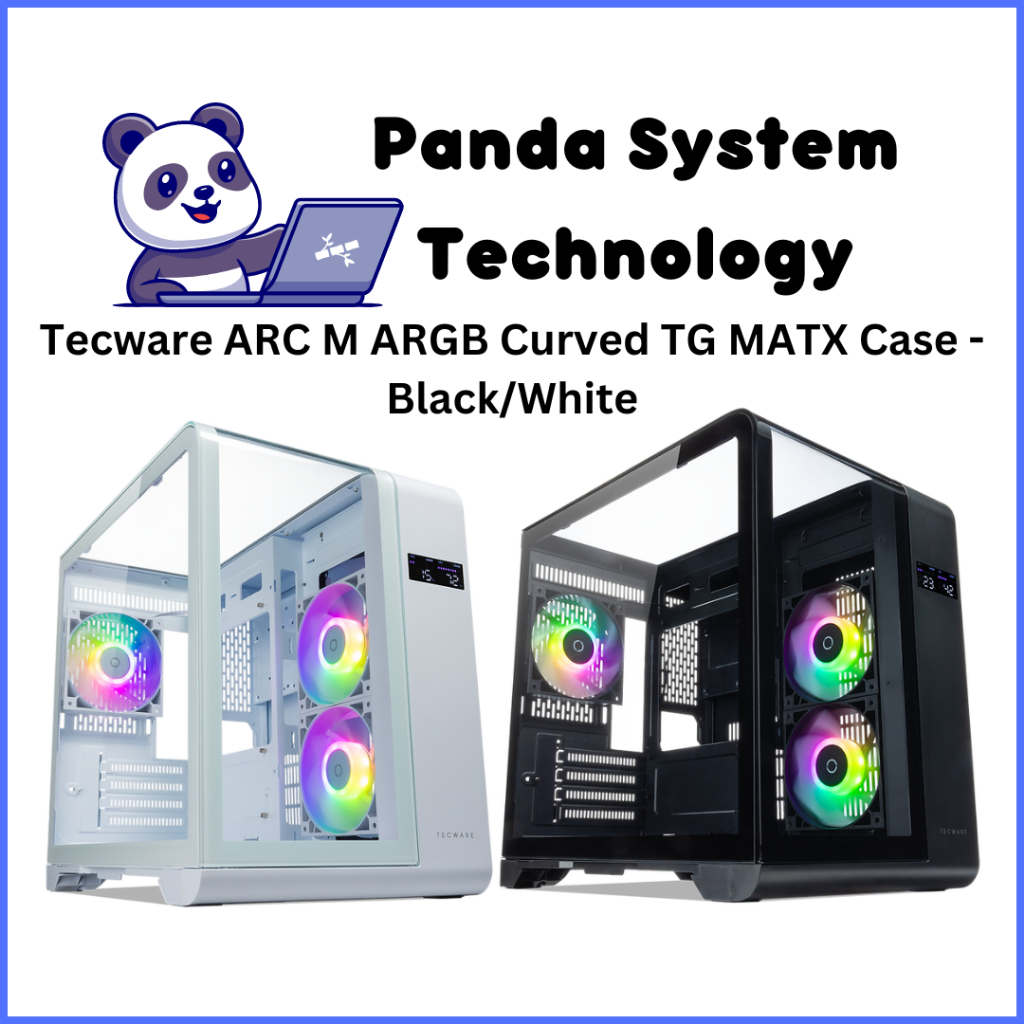 Tecware ARC M ARGB Curved TG MATX Case - Black/White | Shopee Philippines