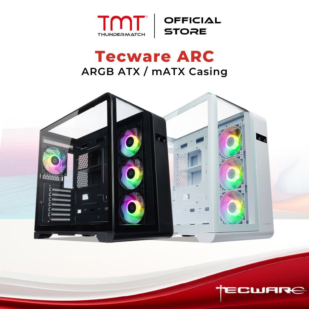 Tecware Arc Atx Arc M Matx Argb Curved Tg Casing Shopee Philippines