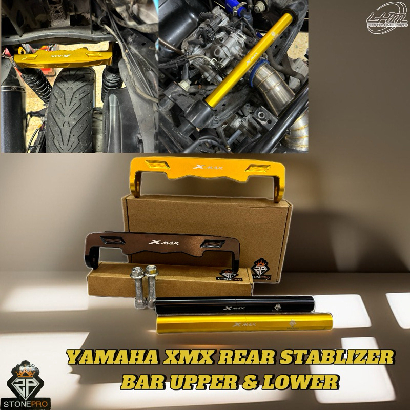 REAR STABLIZER XMAX STONEPRO REAR BAR UPPER & LOWER COLOUR BLACK/GOLD ...