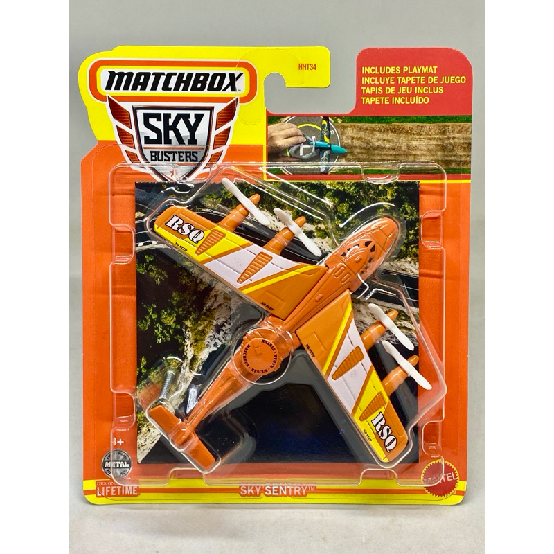Matchbox SKY SENTRY Orange Sky Busters Unmanned Drone Aircraft 70 th 72 ...