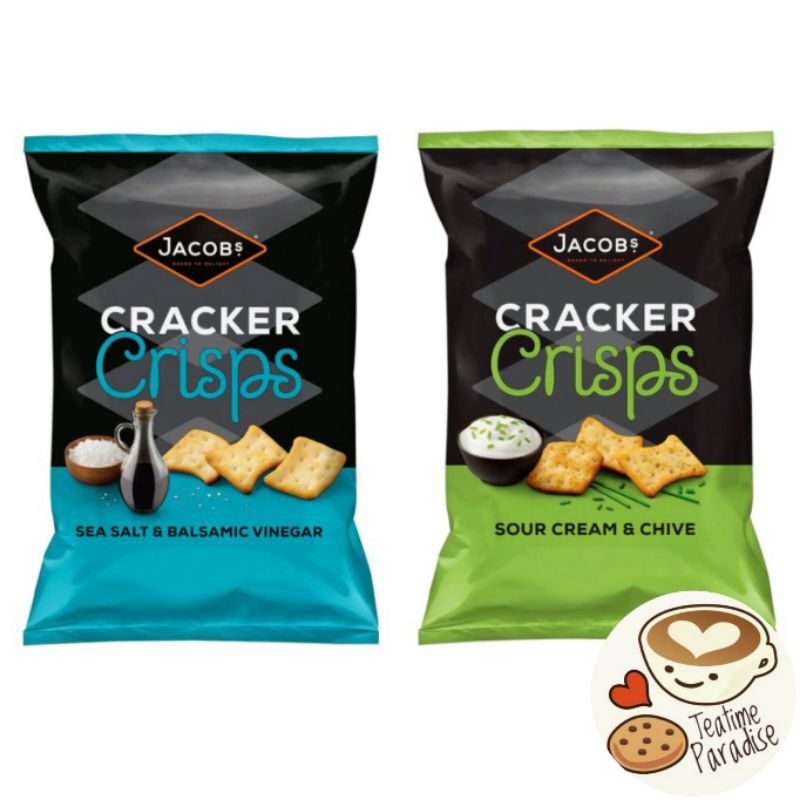 Jacob's Cracker Crisps Sea Salt & Balsamic Vinegar / Sour Cream & Chive ...