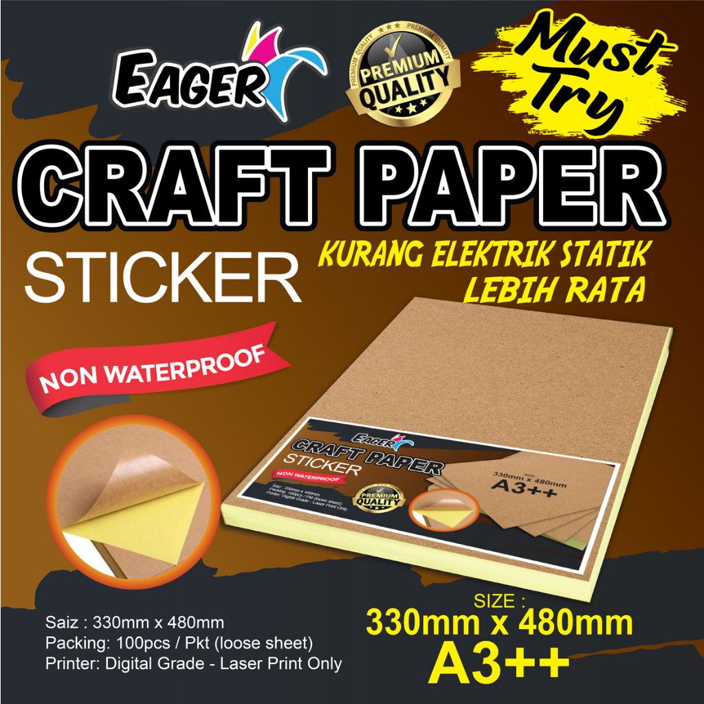 A3++ Craft Sticker / Label Sticker / Special Sticker / Laser Printer ...
