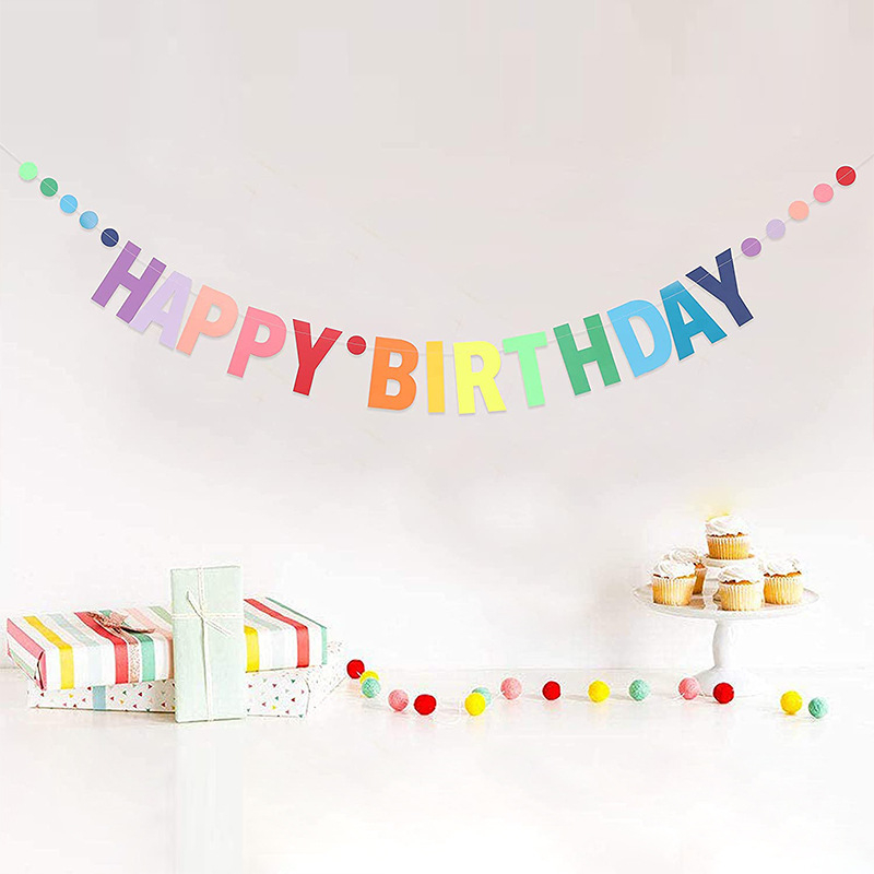 Happy Birthday 13pcs Alphabet Letters Colorful Hanging Birthday Banner ...