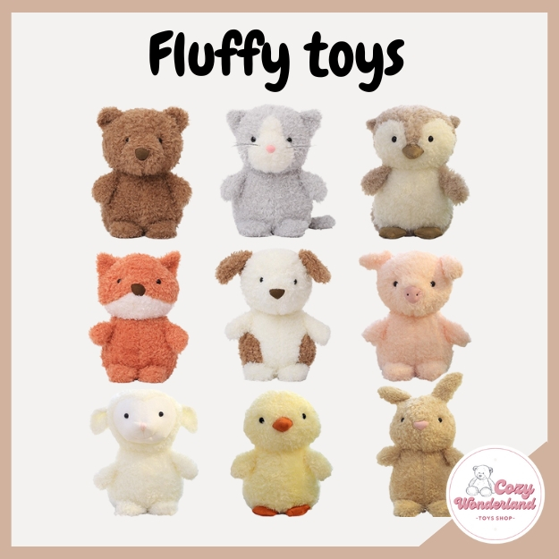 [13 Types] Cute Furry Fluffy Toys Jelly JC Dog Lamb Plush Cuddly Toy ...