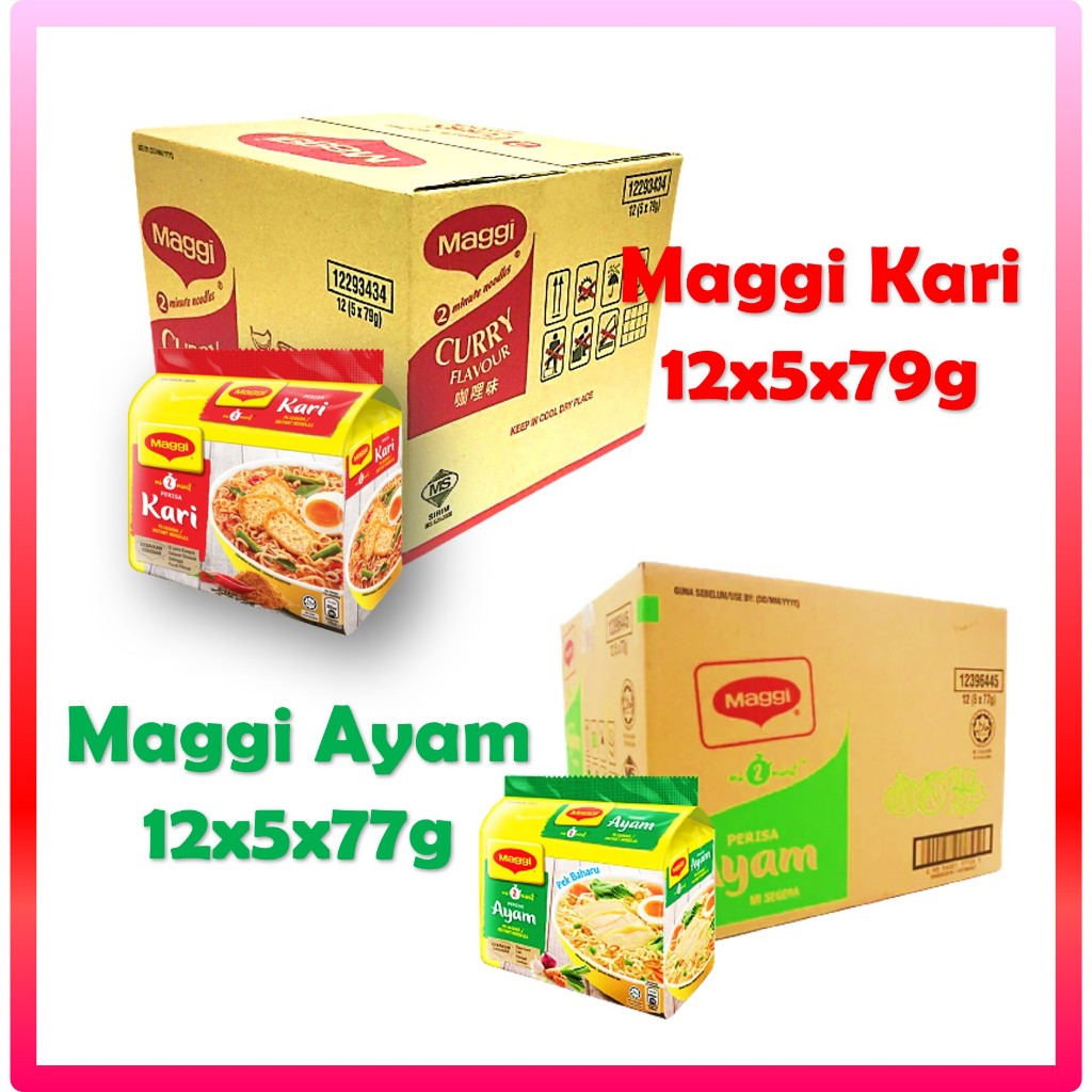[Carton] Maggi Curry/Chicken 12x5x79g Carton Box Maggi Kari Maggi Ayam ...