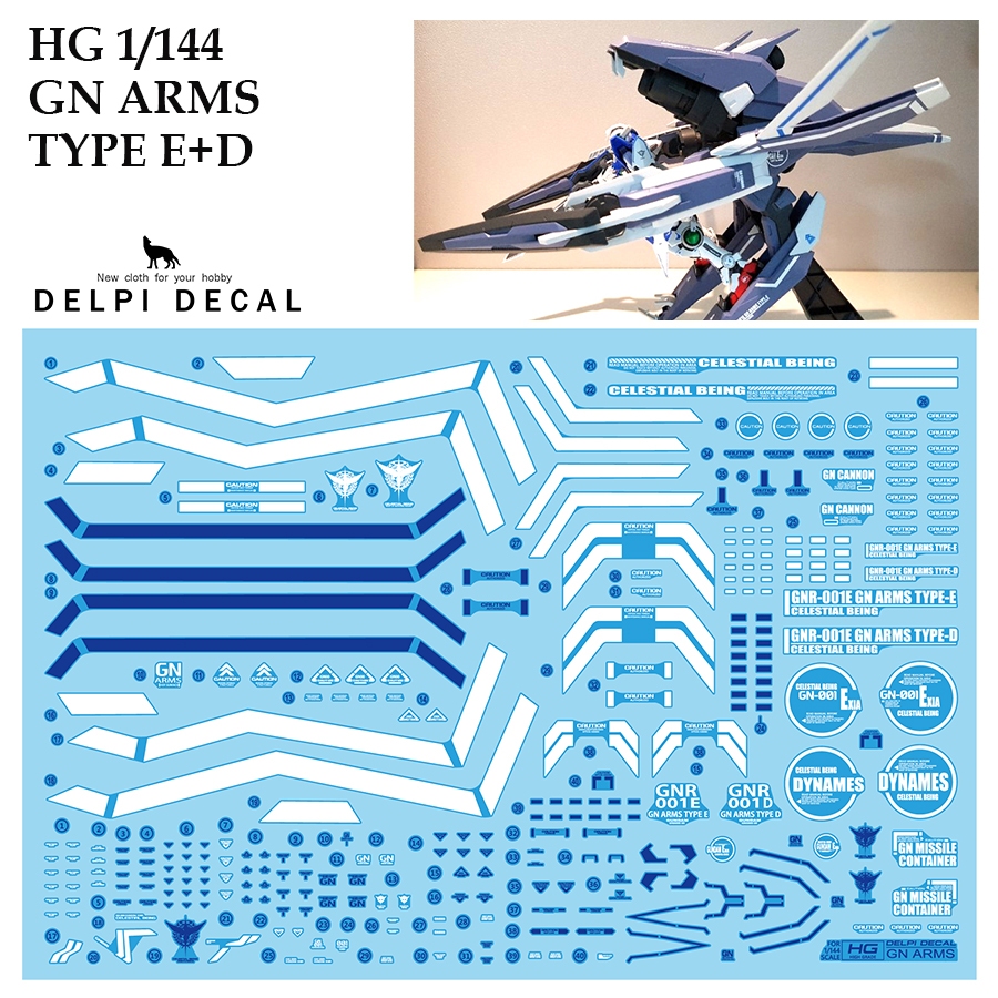 [DELPI DECAL] 425 hg 1/144 GN ARMS TYPE E+D WITH RG EXIA BODY WATER ...