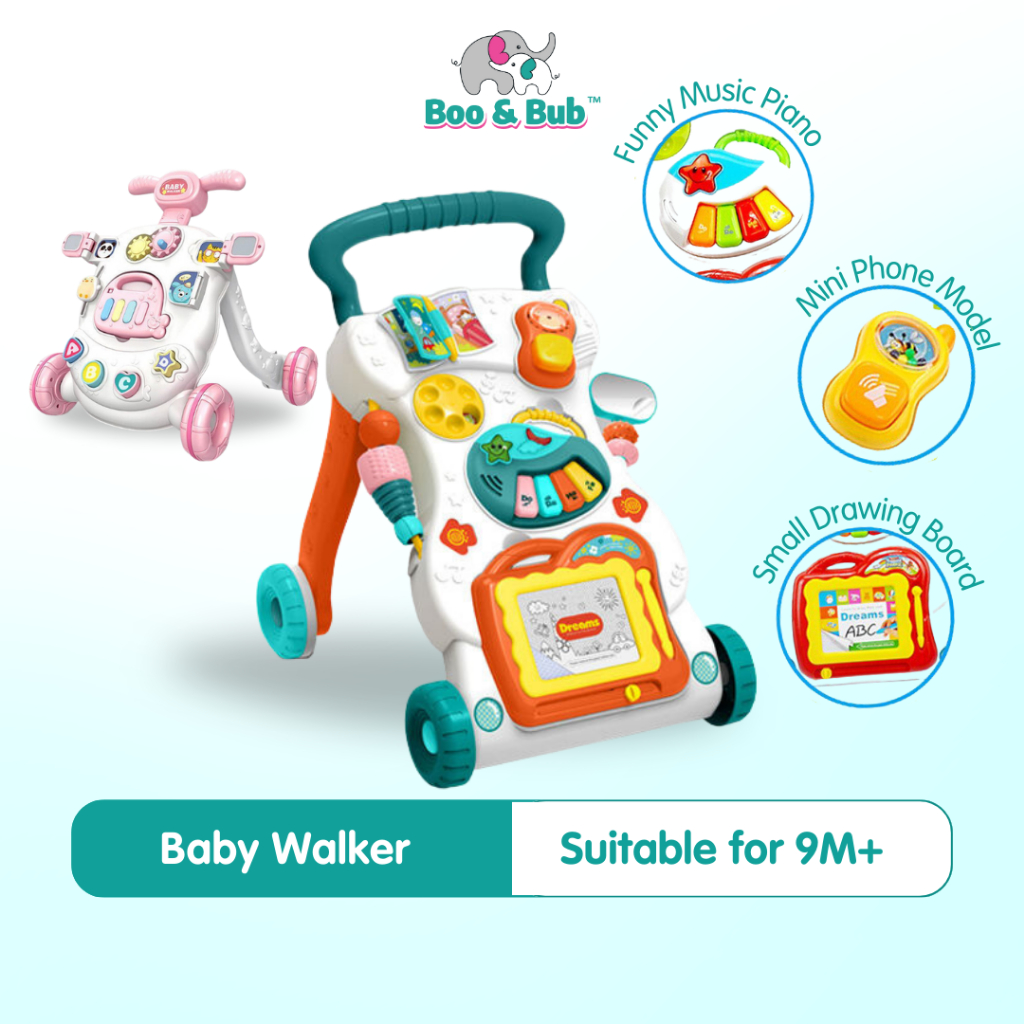 Boo&Bub Baby Walker Stand-to-Sit Trolley High Quality Kids For Toddler ...