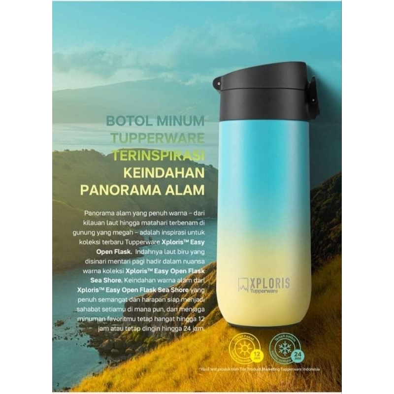Tupperware Xploris Easy Open Flask 450ML: Heat resistant and cold resistant water up to 6 hours ...