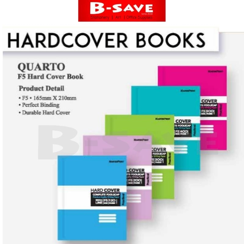 Masterprint Hard Cover F5 Quarte Book Single Line Note Book / Square ...