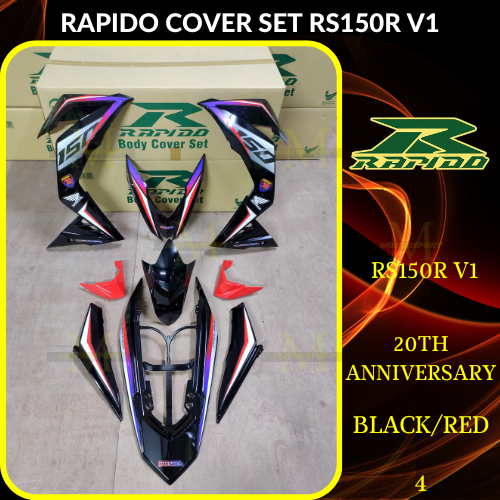 RAPIDO COVER SET RS150R/RS150 V1 20TH ANNIVERSARY (4) BLACK/RED ...
