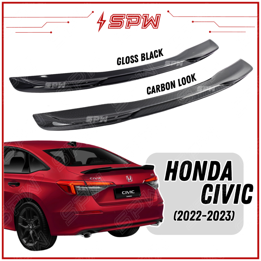 Honda Civic FE (2022-2024) RS Spoiler Rear Spoiler Lip ABS Rear Trunk ...