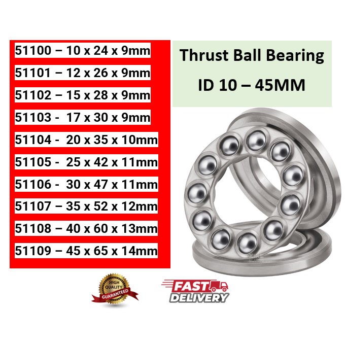 Thrust Ball Bearing Axial Load 51100 51101 51102 51103 51104 51105 ...