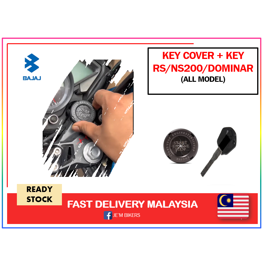 KEY WITH IGINITION KEY COVER FOR PULSAR RS/NS200 & DOMINAR (ALL MODEL ...