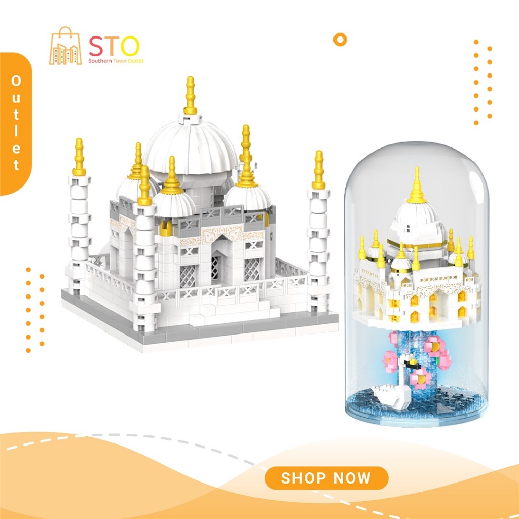 STO [New] Taj Mahal Block Building Blocks Particle Assembled Building Model Children's ...
