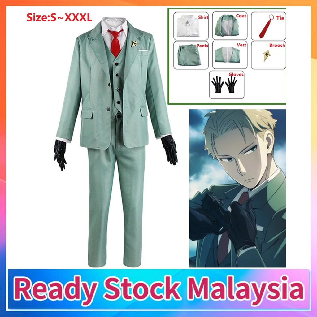 Anime Spy X Family Loid Forger Cosplay Costume Light Green Suit Blond ...