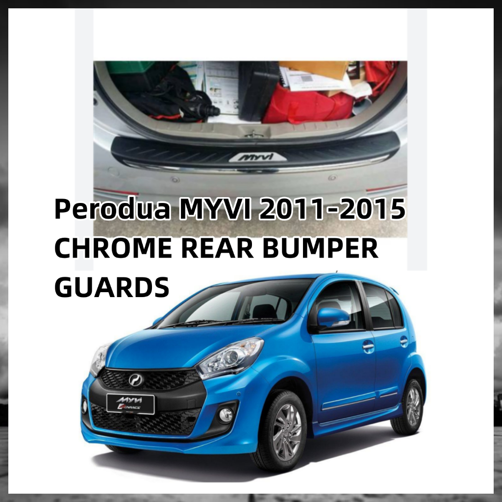 Perodua MYVI 2011-2015 CHROME REAR BUMPER GUARDS | Shopee Philippines