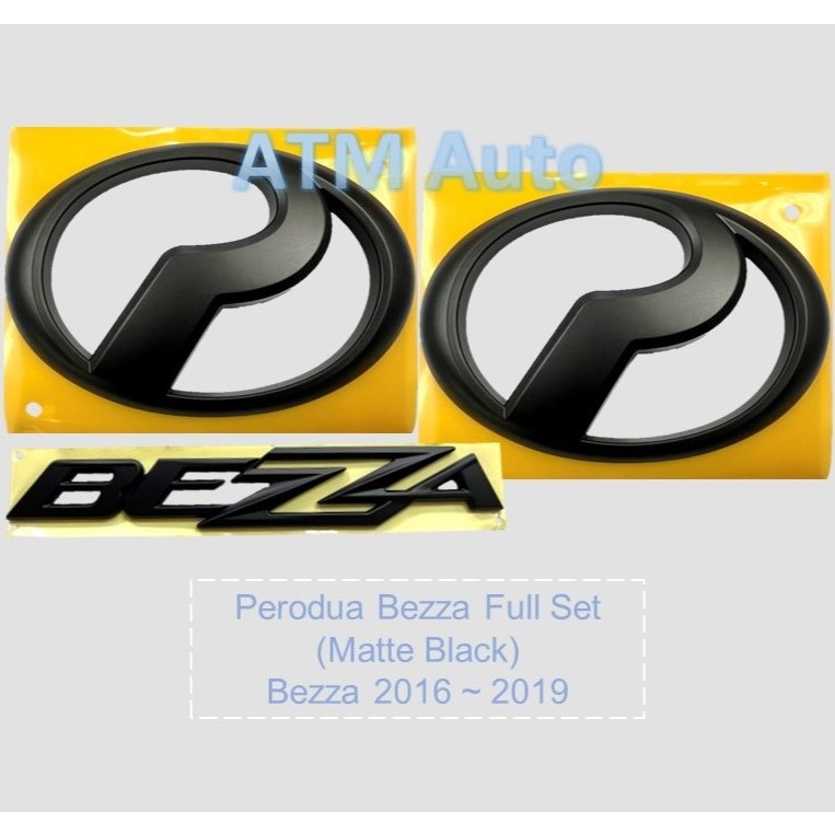 Perodua Bezza Logo Emblem Front Rear Matte Black & Gloss Black | Shopee ...