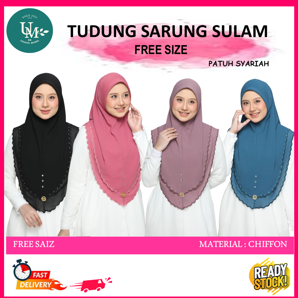 TUDUNG SARUNG SULAM ZURAH CHIFFON / AWNING SCUBA/IRONLESS | Shopee Philippines