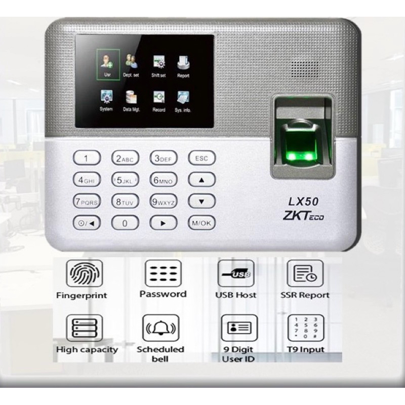 ZKTeco Fingerprint Attendance Machine Thumbprint Time Attendance Time Clock Time Recorder Card ...
