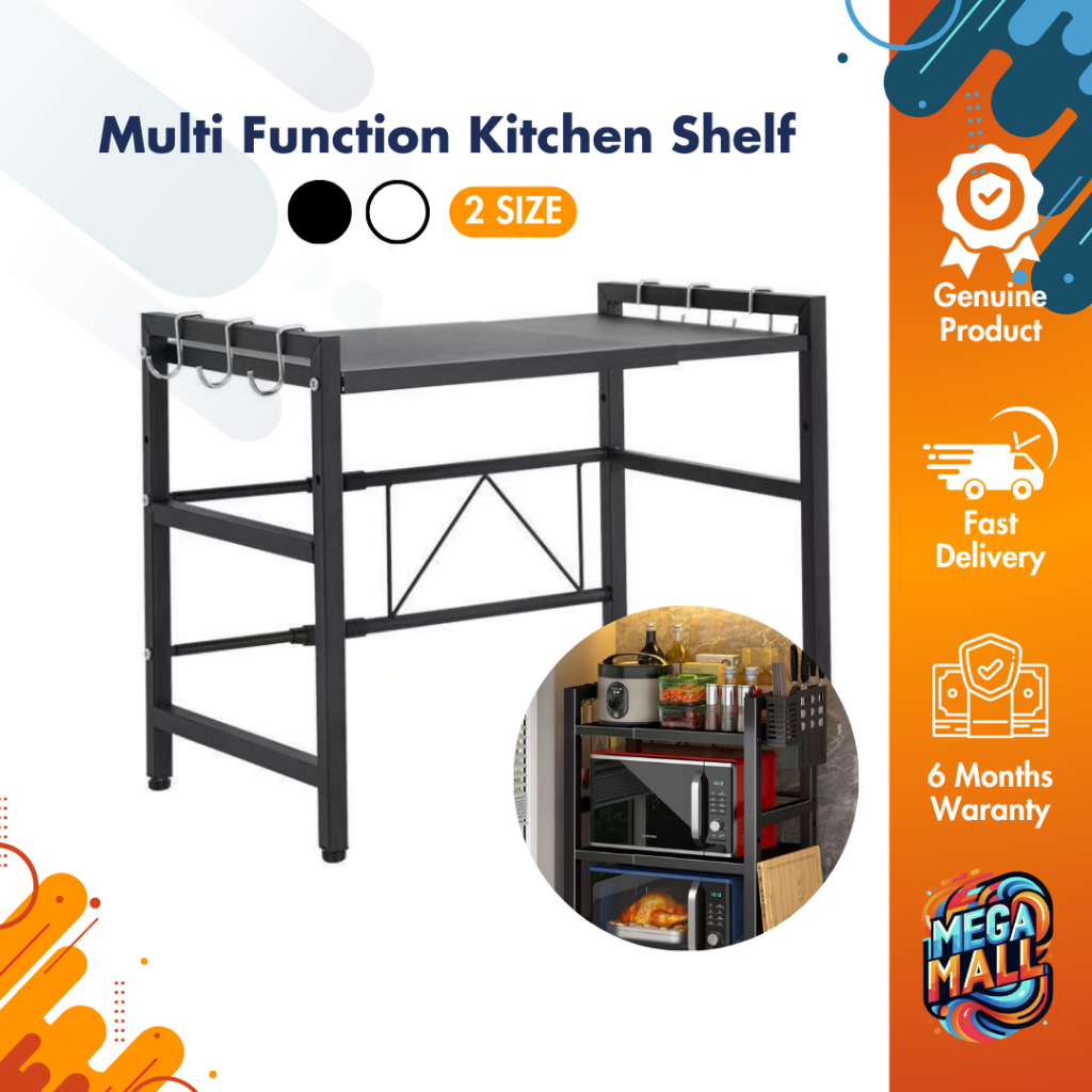 Kitchen Microwave Oven Storage Rack Oven Shelf Household One Layer Two ...