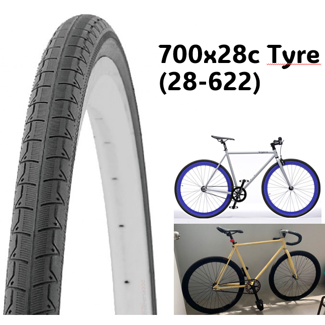 TAYAR Basikal 700×28c TYRE for Road bike Fixie Hybrid Touring Bicycle ...