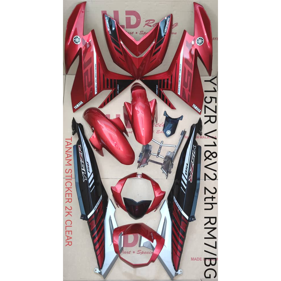 Coverset Cover set Tanam (HLD Racing) Yamaha Y15 Y15ZR v1 v2 merah ...