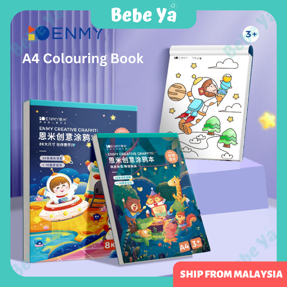 Enmy A4 Colouring Book For Kid 30 Pages -Marker Crayon Coloring Book ...