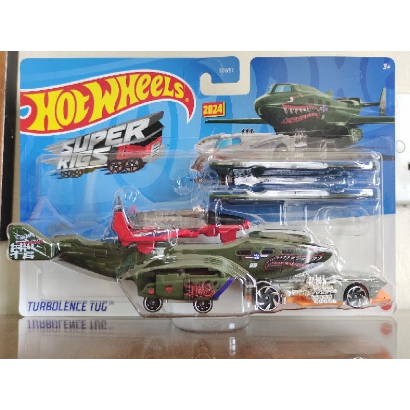 Hot Wheels 2024 Super Rigs Turbolence Tug Flying Tiger Plane Airplane ...