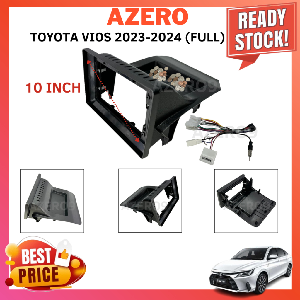 Android Player Casing 10" Toyota Vios 2023-2024 (Full) (with/without 4H ...