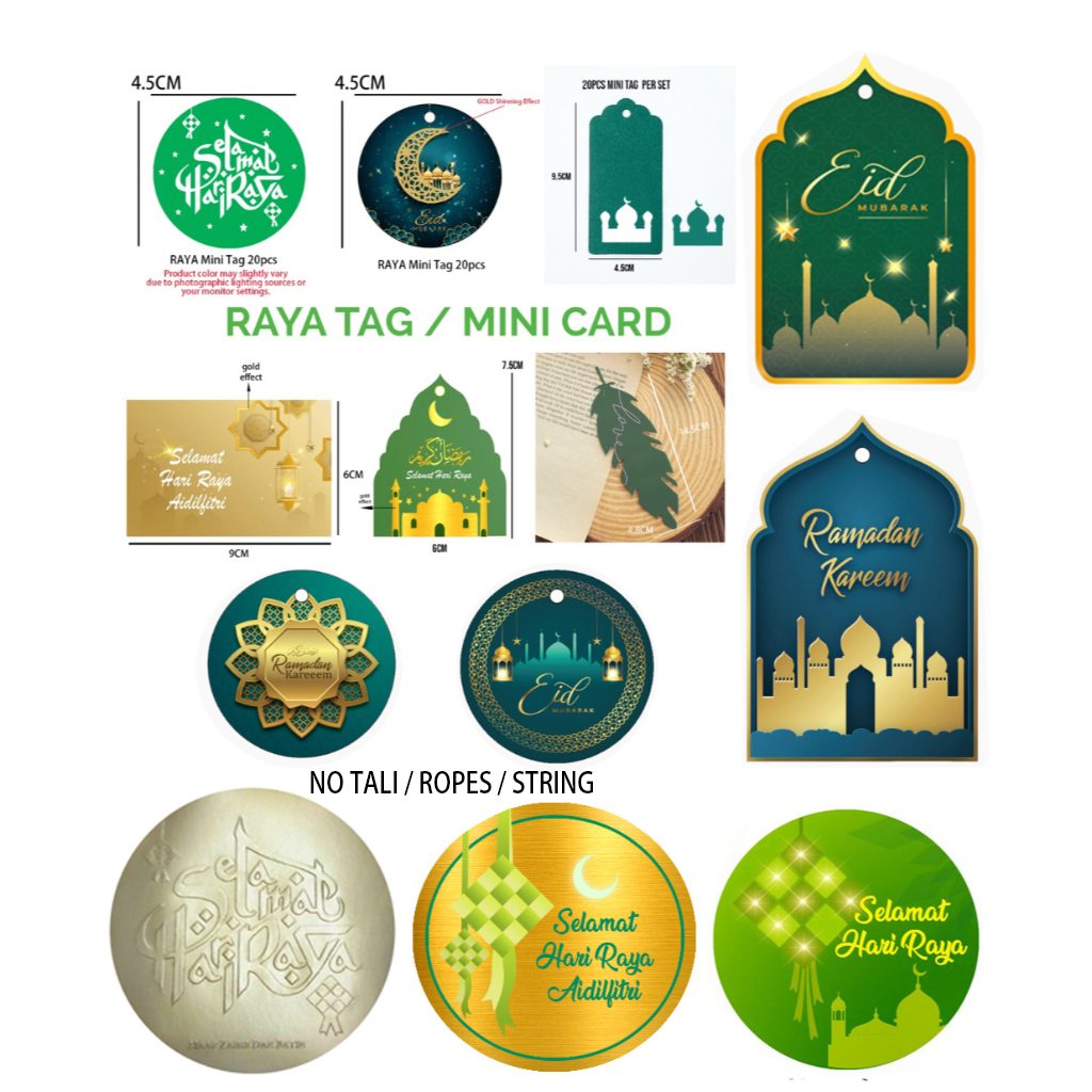 RAYA Mini card Greeting Cards RAYA Card Label Tags RAYA tag HARI RAYA ...
