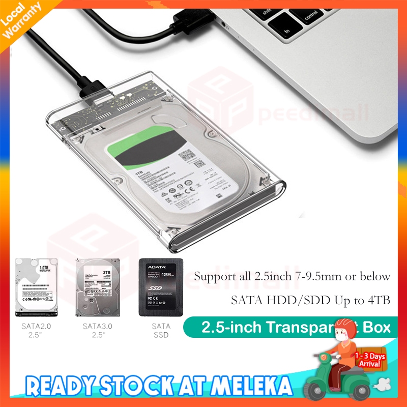 External Hard Disk Case 2.5 inch Free SATA to USB 3.0 Cable Transparent ...