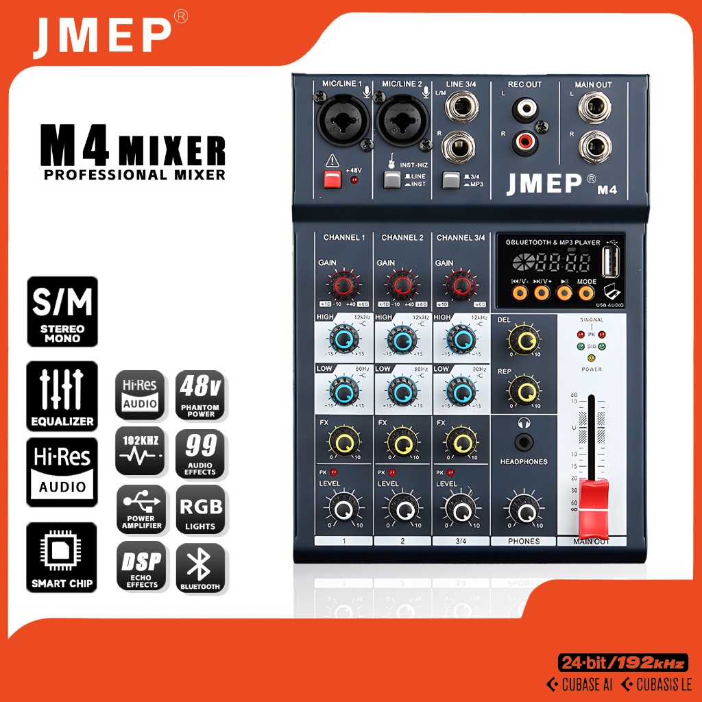 M4pro Mixer Sound Audio System Bluetooth Dsp USB 4 Channel Mini Audio ...