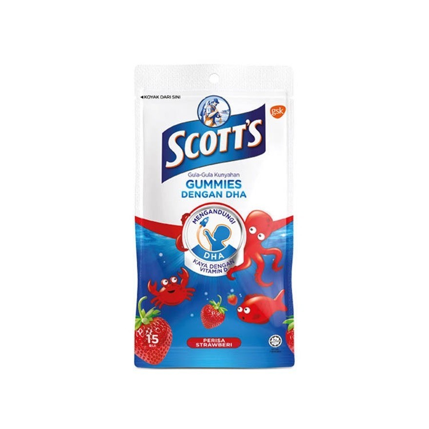 SCOTT'S DHA Gummies Strawberry 15's | Shopee Philippines