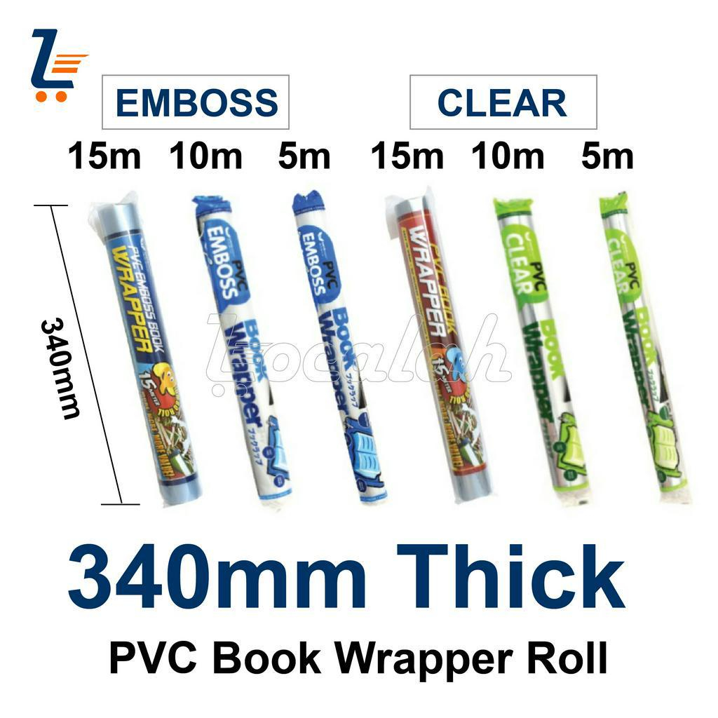 340mm PVC Book Cover Wrapper Roll / Pembalut Buku (Unicorn UBW-340 ...