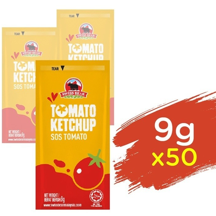 Swiss Bear Tomato Ketchup Sachet 9g (50 pcs) Sos Tomato | Shopee ...
