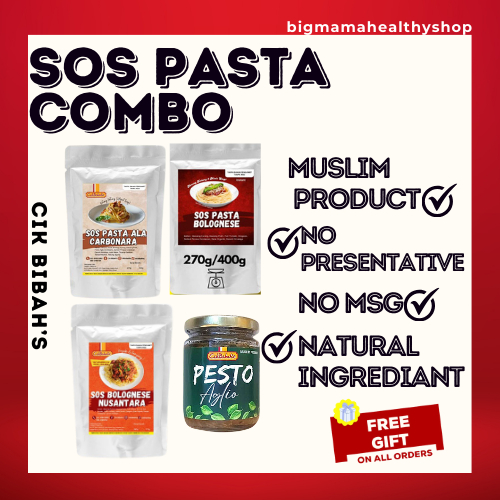 Sos Pasta Cik Bibah Aglio Olio Bolognese Nusantara Carbonara Retort NO ...