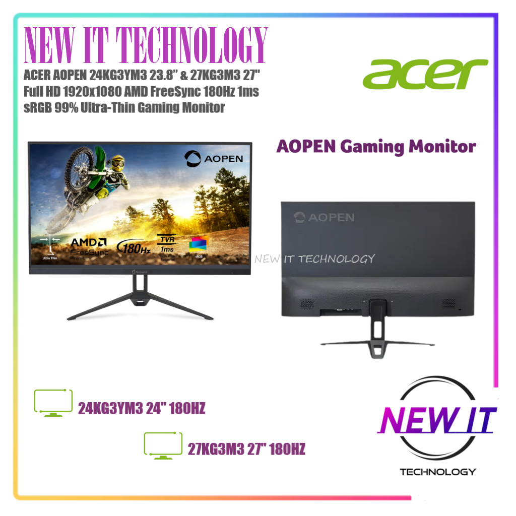 ACER AOPEN 24KG3YM3 23.8” & 27KG3M3 27" Full HD 1920x1080 AMD FreeSync ...