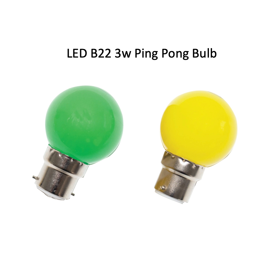 LED Colour Green Yellow B22 3w Ping Pong Bulb | Shopee Philippines