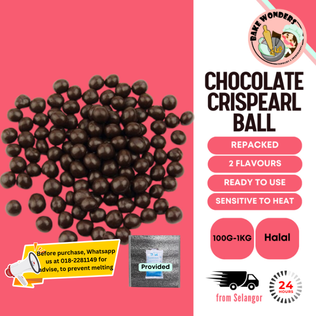 Dark/Milk Chocolate Crispearls Ball/Chocolate Crispy Ball/Coklat ...