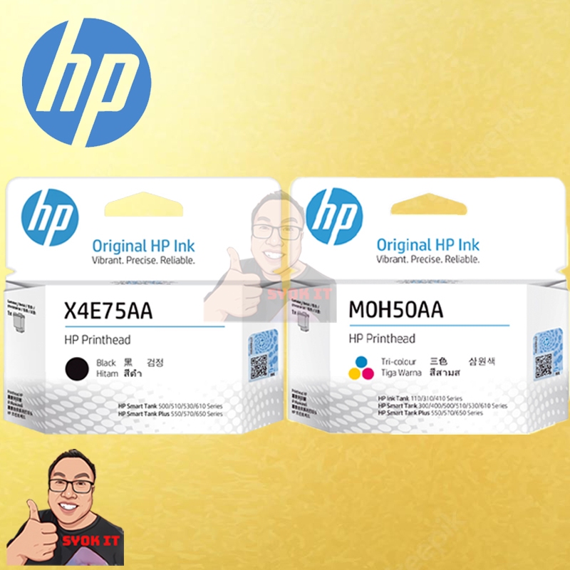 HP X4E75AA Black M0H50AA Color Inktank Printhead For HP Smart Tank ...