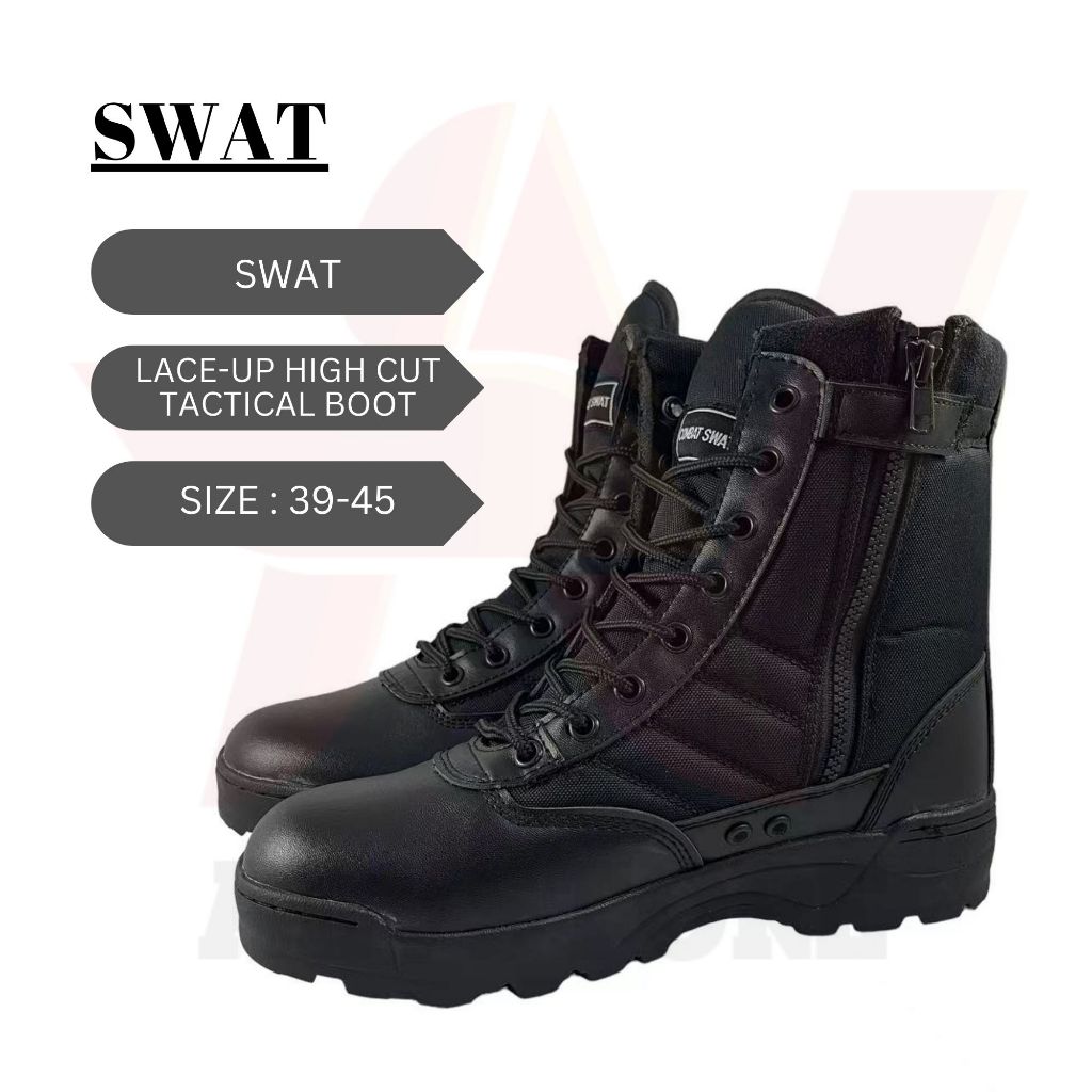 Kasut Combat Swat Tactical PDRM/Army/Security/Rela | Shopee Philippines