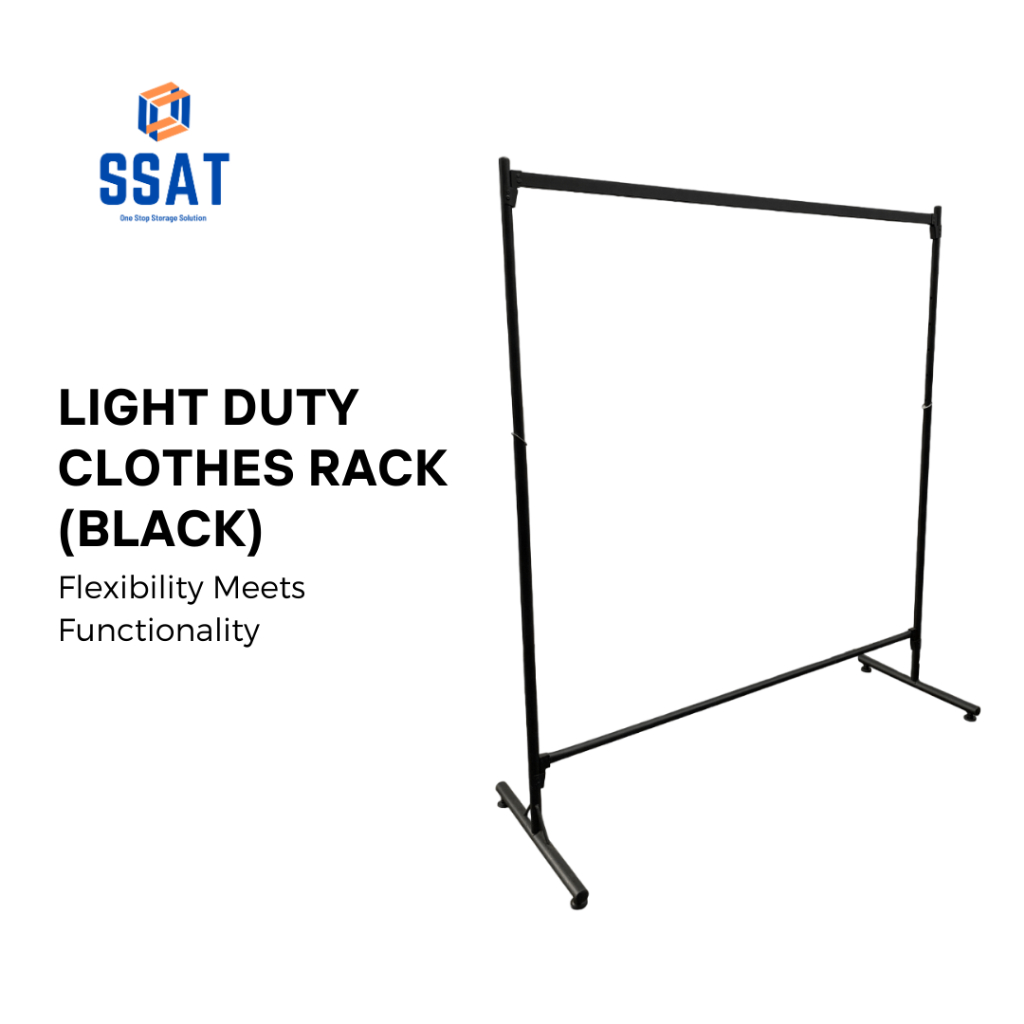 SSAT Adjustable Light Duty Clothes Rack Stand (Square Bar) / Rak ...