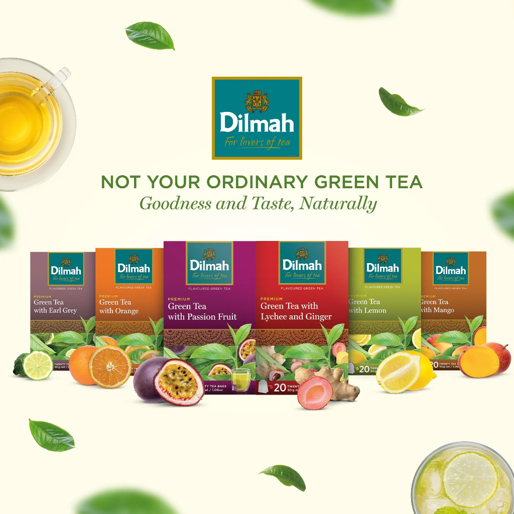 DILMAH 25 sachet individual pack GOURMET FUN HERBAL INFUSION GREEN TEA ...
