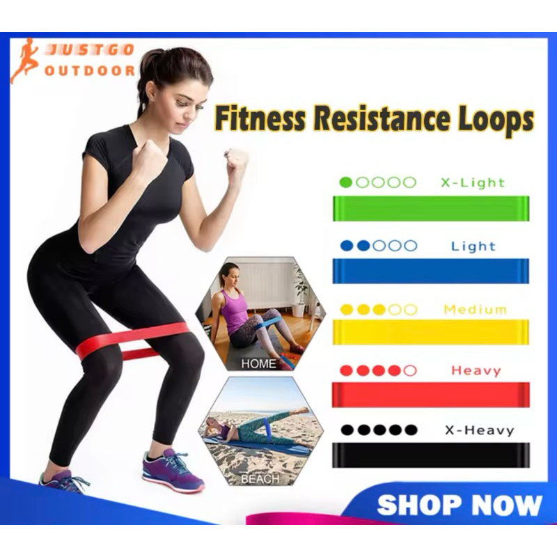 Resistance Bands 5 Level Fitness Loops Rubber Exercise Bands Stretch ...