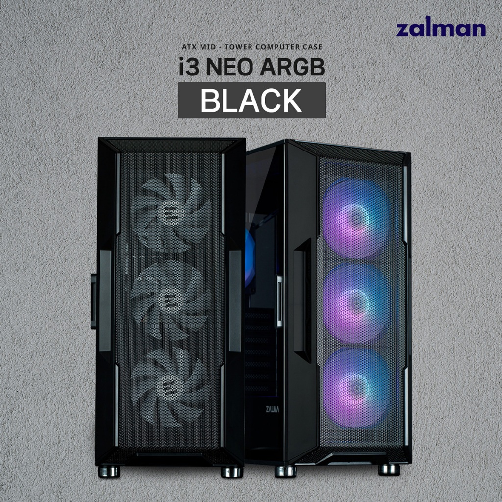 Zalman i3 NEO ARGB [BLACK / WHITE] ATX Mid Tower Computer PC Case - 4 ...