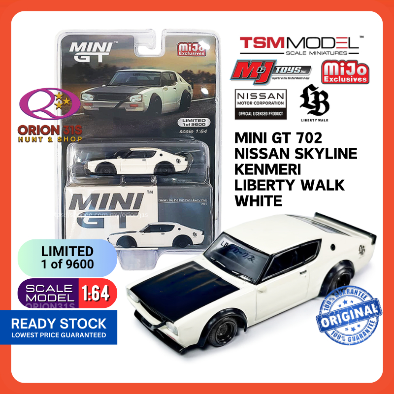 Mini GT 702 Nissan Skyline Kenmeri Liberty Walk White Mijo Exclusive Diecast Car Sealed JDM ...