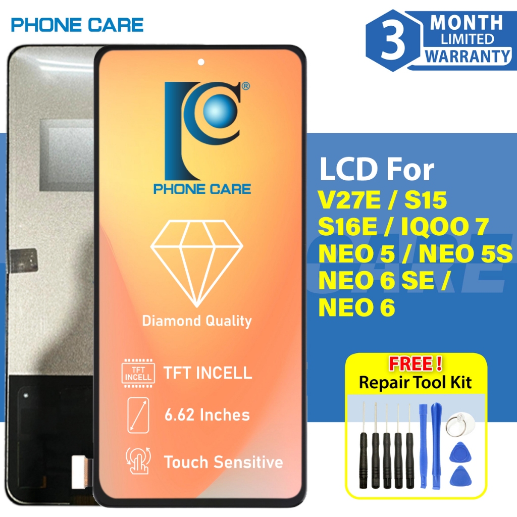 Lcd For Vivo V27E / S15 / S16E / Iqoo 7 / Iqoo Neo 5 / Neo 5S / Neo 6 SE / Neo 6 (With Touch ...