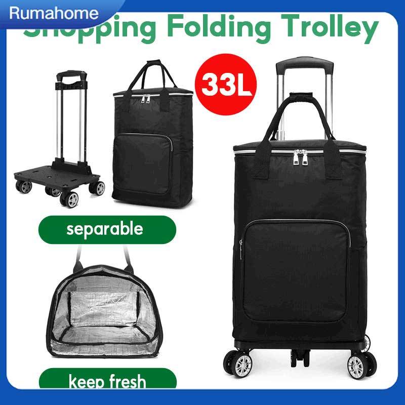 Rumahhome- Retractable folding grocery Personal shopping cart shopping ...