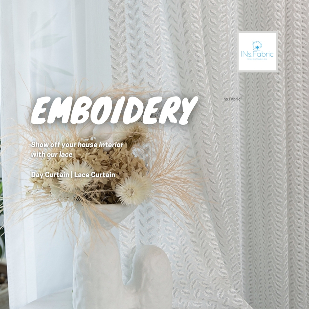 Ins.Fabric Emboidery lace langsir/Curtain modern design suitable for ...