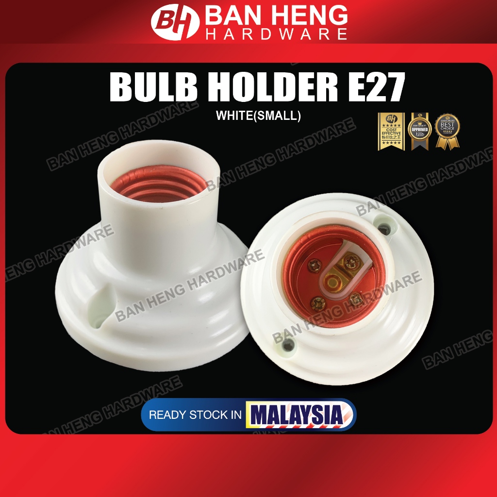 E27 Batten Lamp Holder Socket Light Bulb Holder Base White | Shopee ...